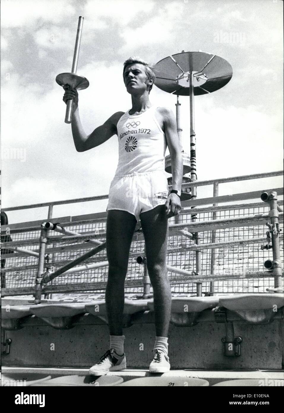 Aug. 08, 1972 - The last torch-beare of the Olympic torch-run at the ...