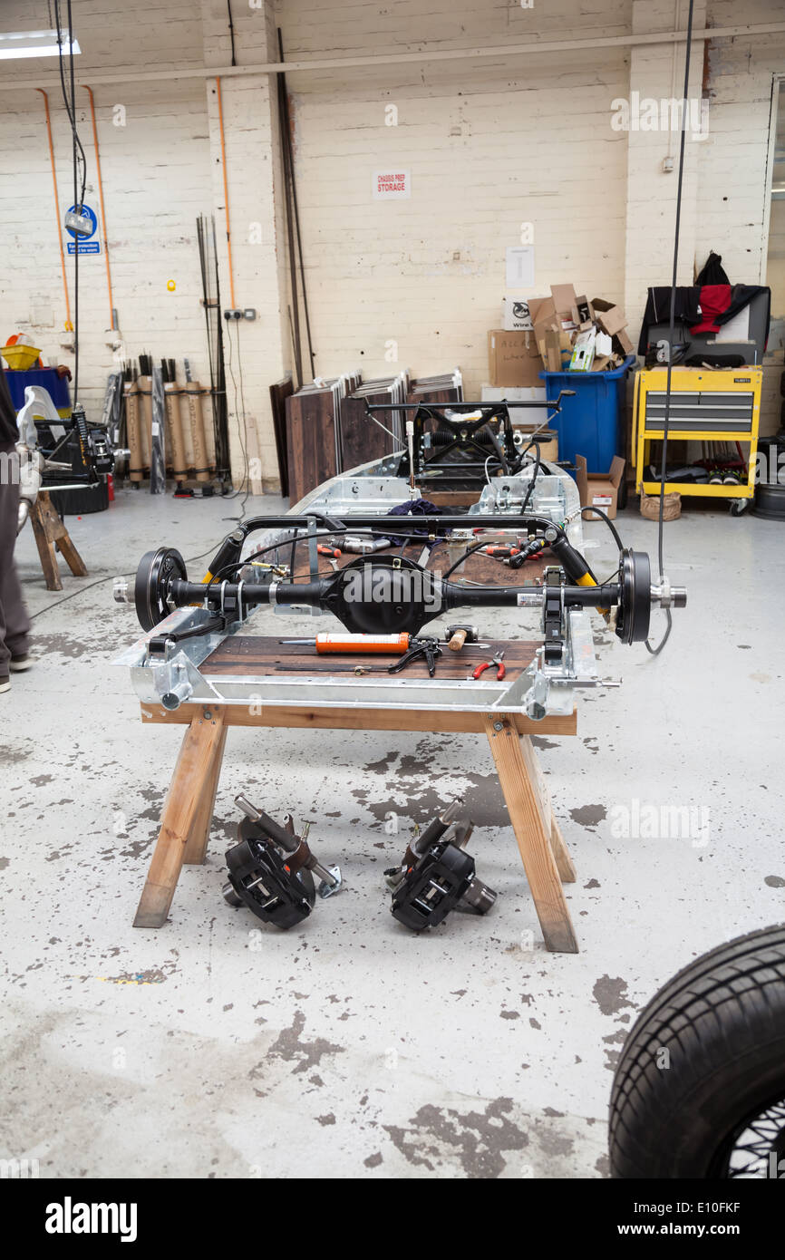 A aluminum chassis of a car at the Morgan Motors Car factory Stock ...