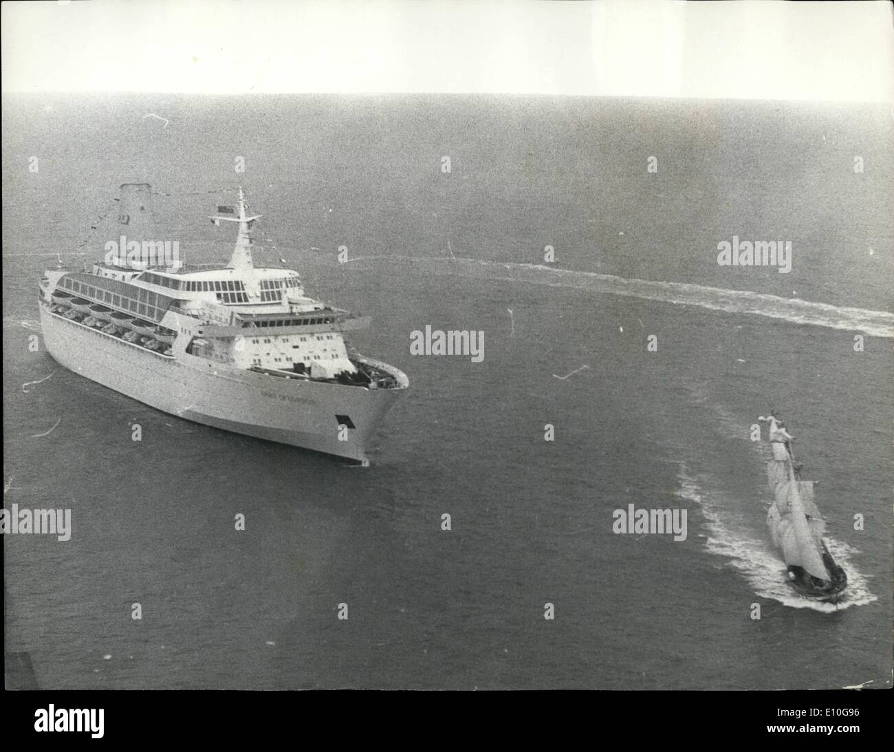 Oct. 10, 1972 - Square Rigger Greets New Cruise Liner: There was a ...