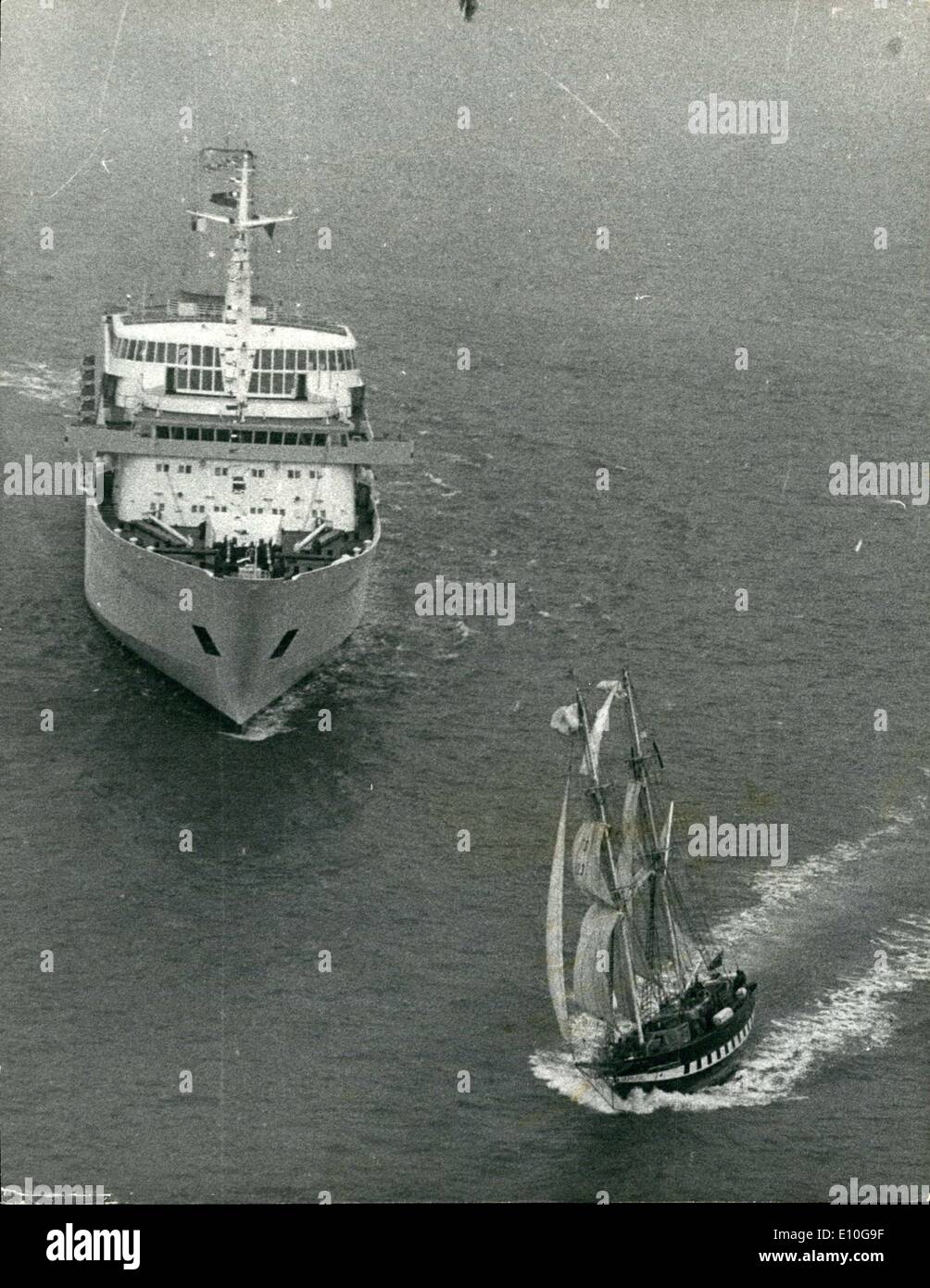 Oct. 10, 1972 - Square rigger greets new cruise liner: There was a ...