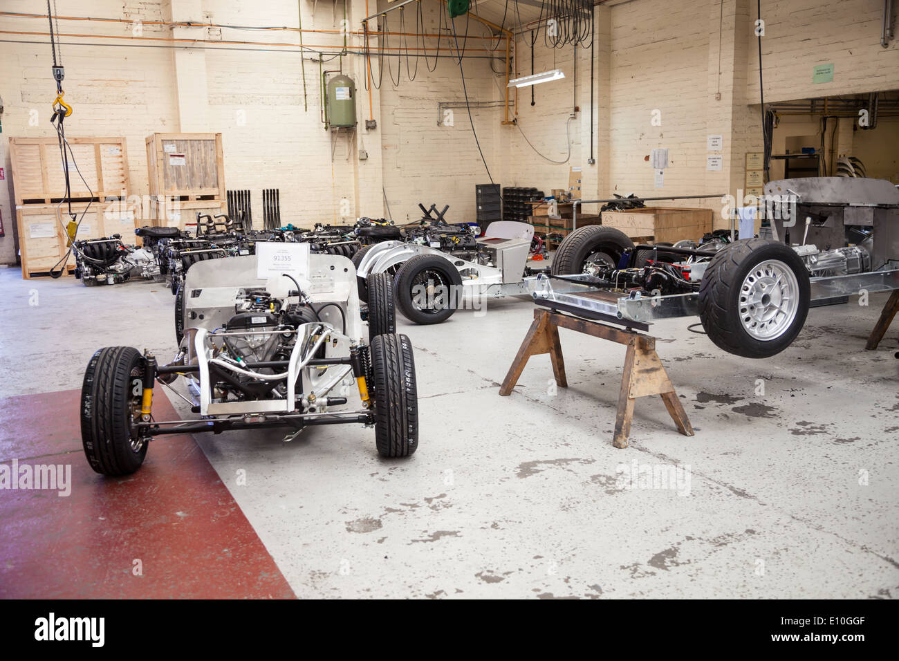An aluminium chassis of a car at the Morgan Motors Car factory Stock ...