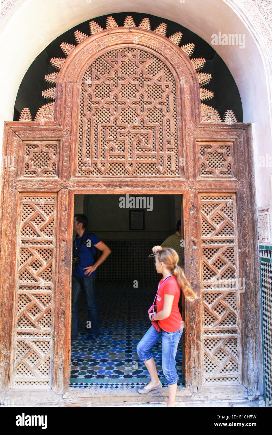 The medieval Medersa Ben Youssef Koranic School in the old Medina, Marrakesh, Morocco, North ...