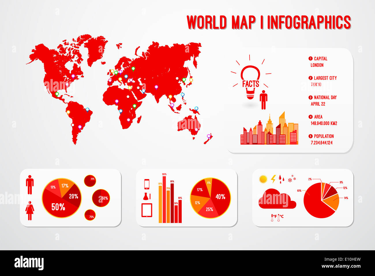 World map infographic template countries hi-res stock photography and ...