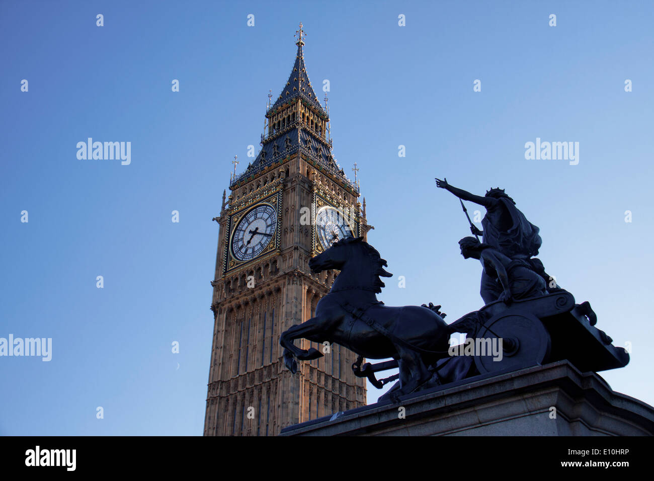 Thomas Thornycroft Boadicea and Big Ben Victoria Embankment London UK ...