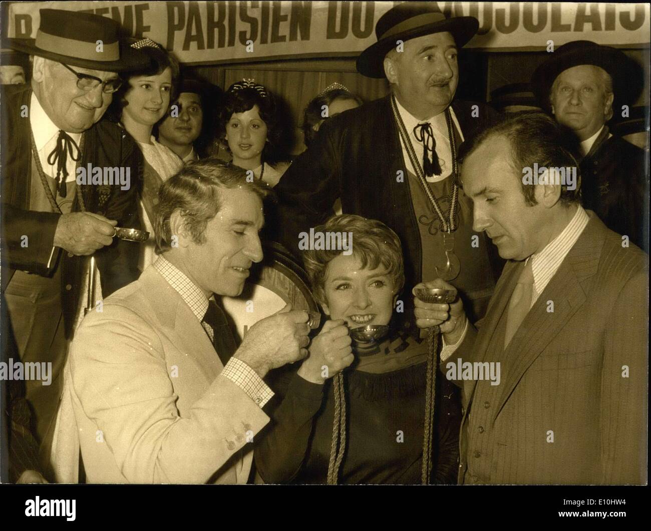 Dec. 12, 1972 - Jean Poiret, Mick Micheyl, and Daniel Ceccaldi at Wine ...