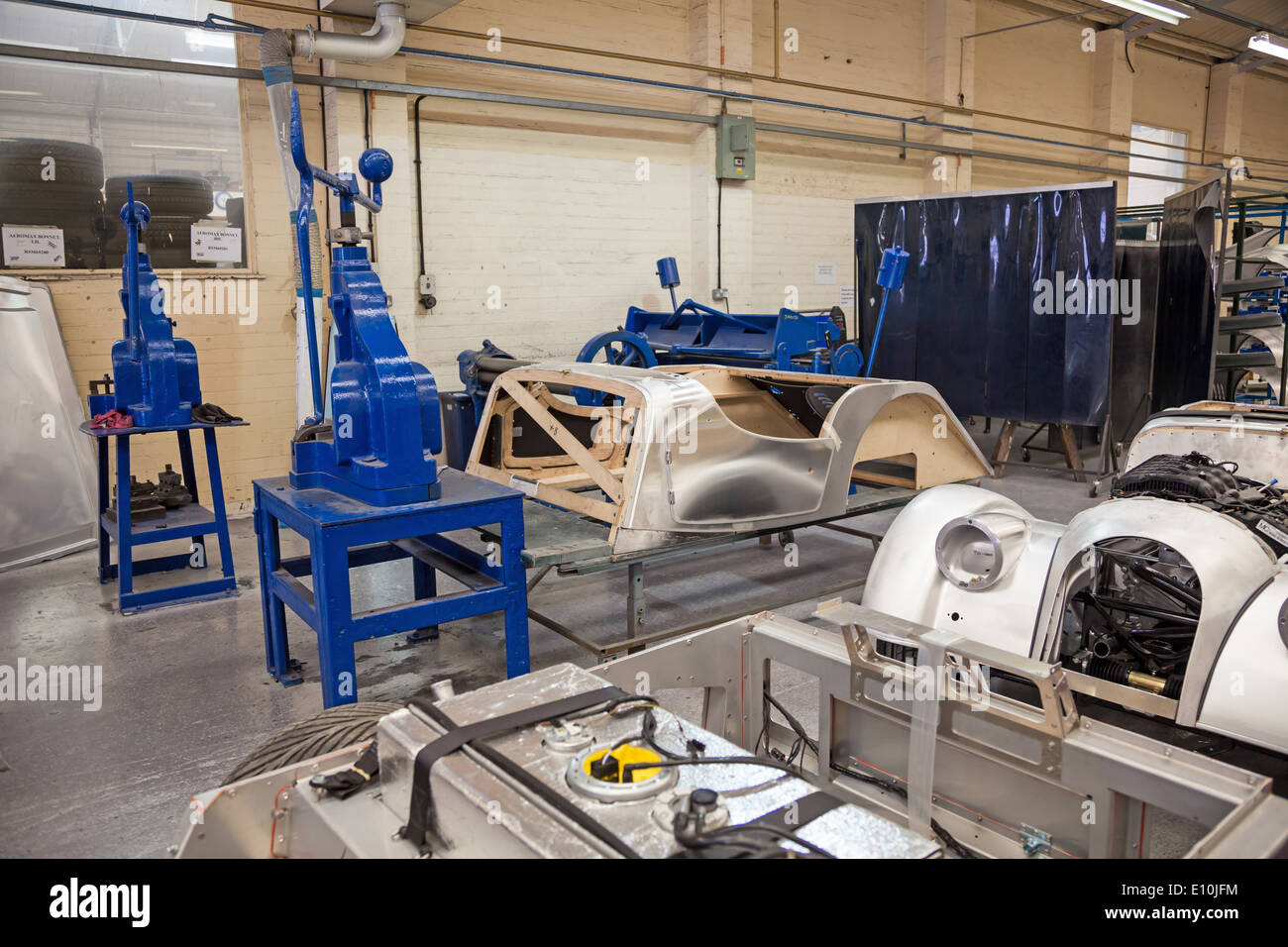 A aluminum chassis of a car at the Morgan Motors Car factory Stock ...