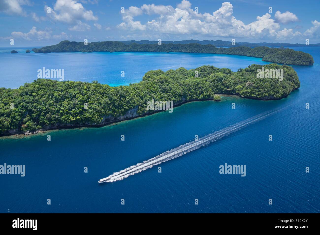 Dive boats with tourists, Palau, Micronesia - April 2014 Stock Photo ...