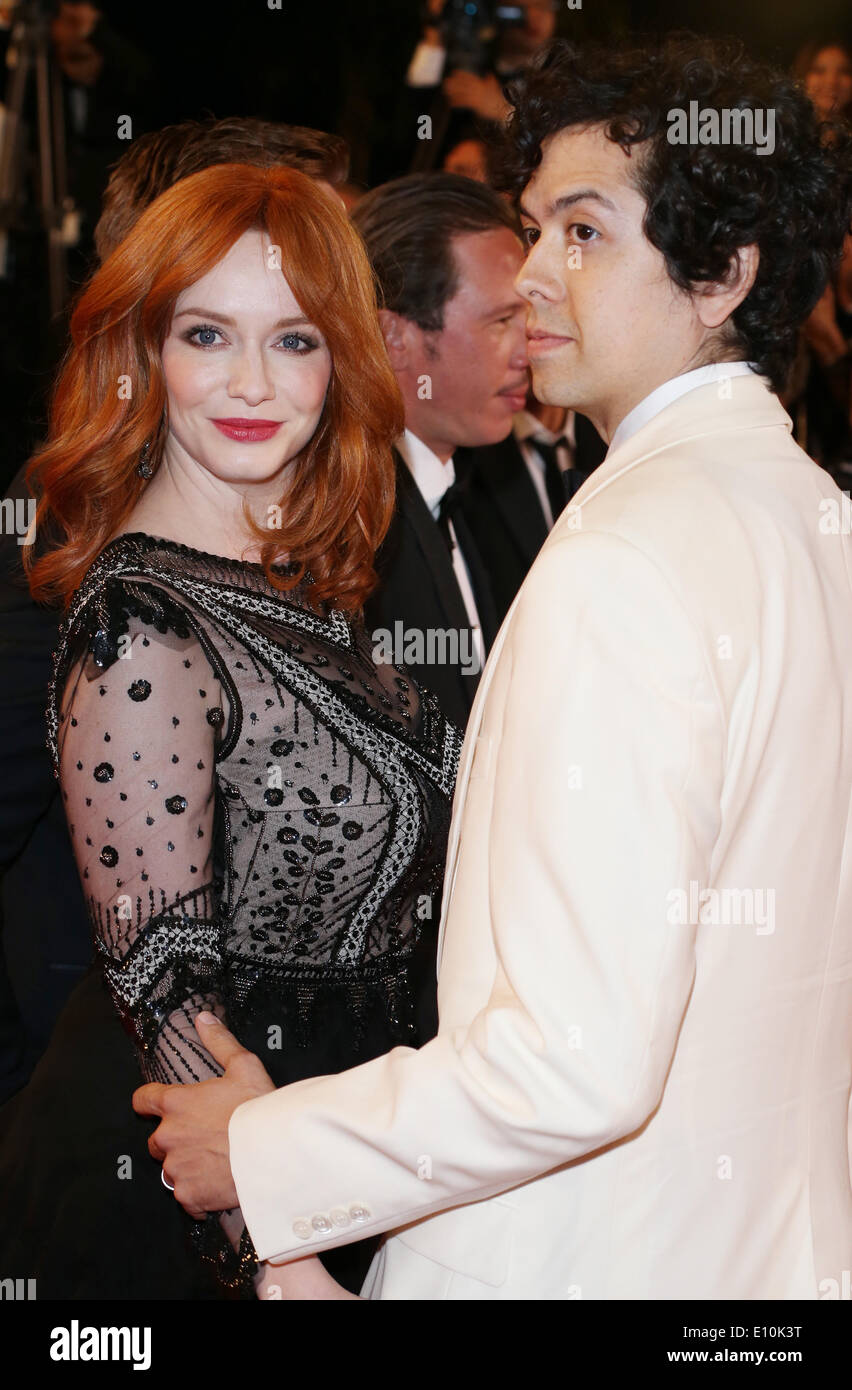 US actress Christina Hendricks and her husband Geoffrey Arend (l ...