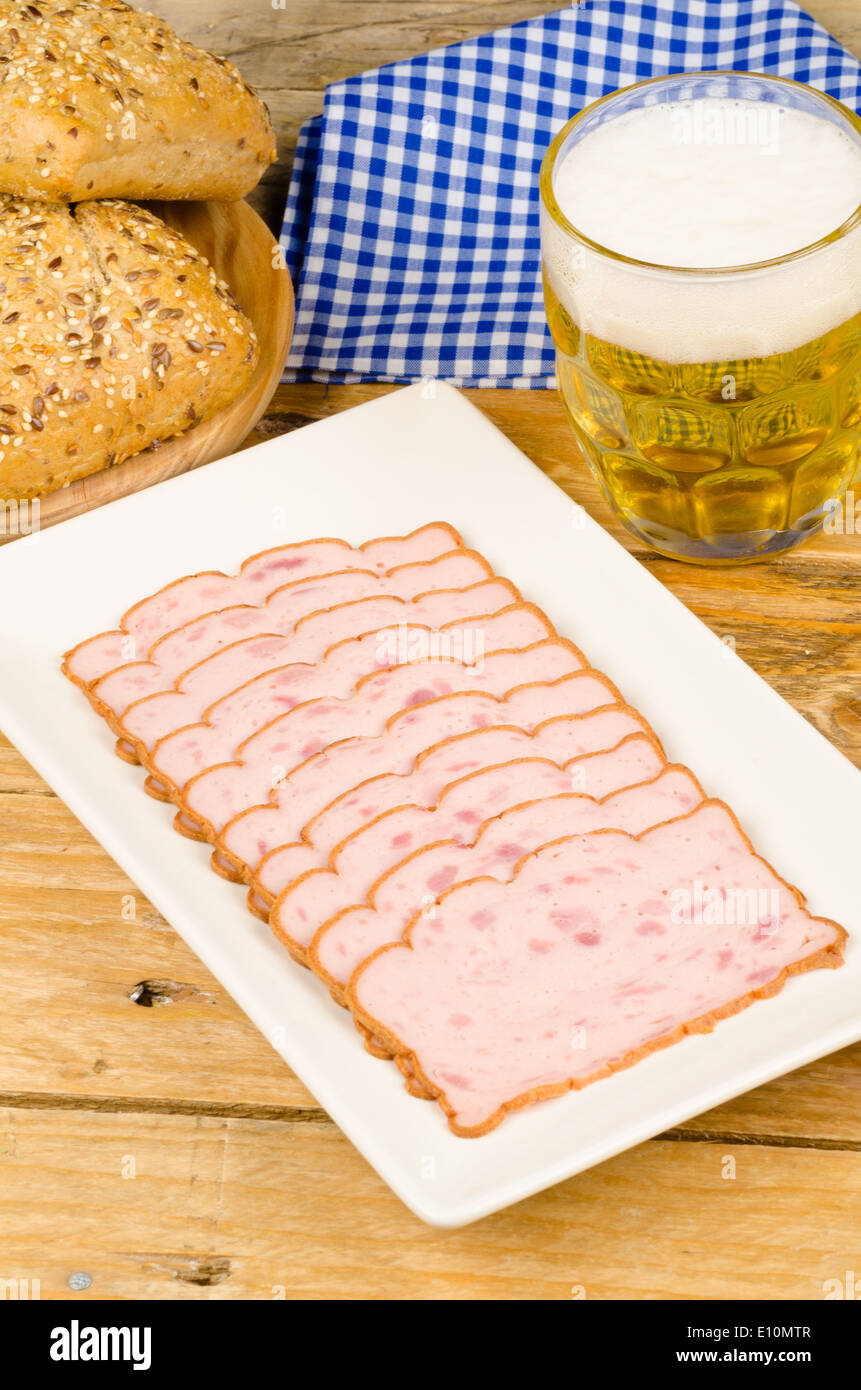 Meat leberkaese slices hi-res stock photography and images - Alamy
