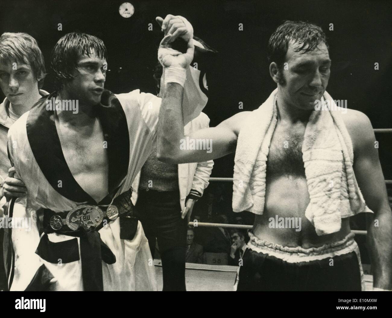 Jun 23, 1973 - Paris , France - Boxer ROGER MENETREY (L) has just ...