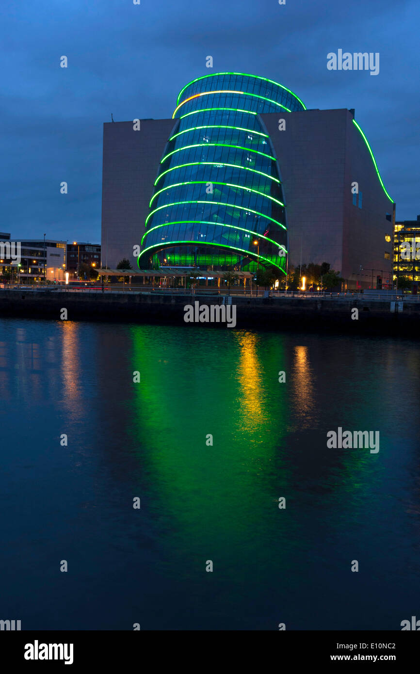 Dublin Convention center illuminated at night, Dublin, Republic of ...