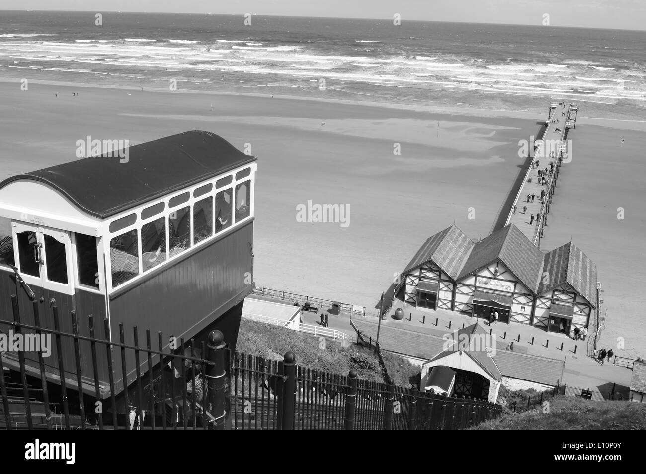 Saltburn on Sea Funicular and pier Stock Photo - Alamy