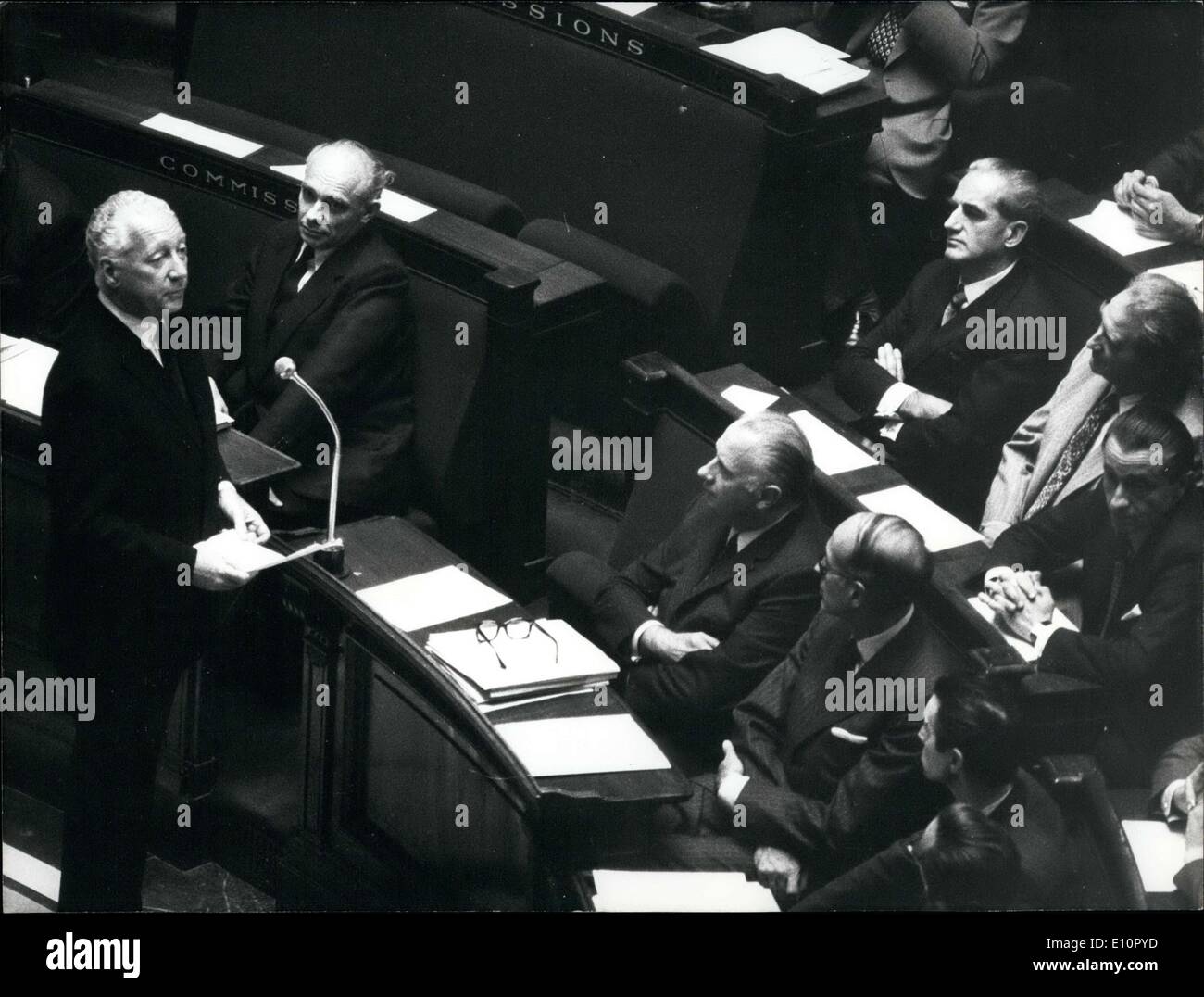 Oct. 03, 1973 - Prime Minister Pierre Messmer gave a short speech in ...