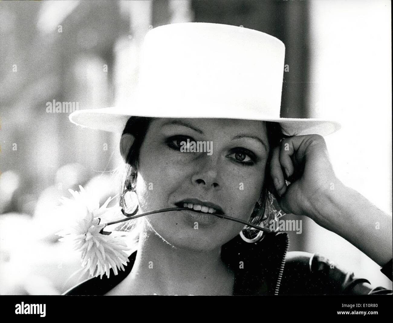 Oct. 10, 1973 - Spring In Mayfair With Marida Hats. Photo Shows: Model ...