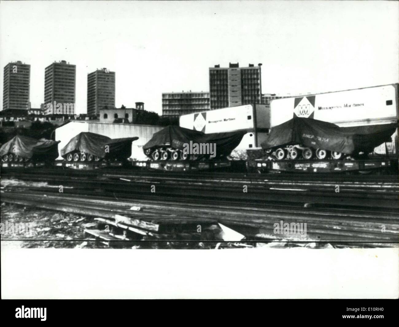 Oct. 12, 1973 - Convoy Carries Dozen Tanks Through Port Marseille Stock ...