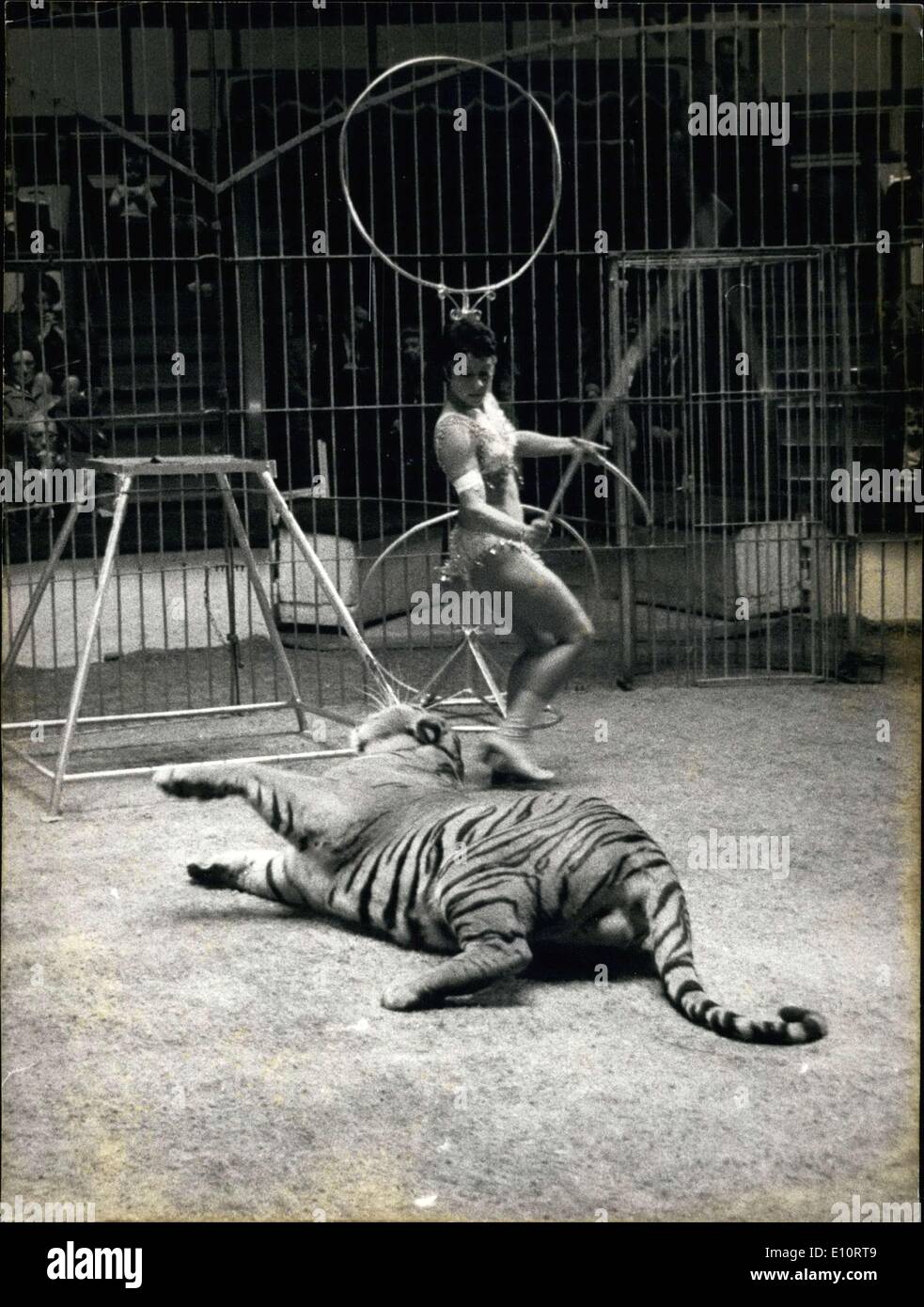 Oct. 28, 1973 - Catherine Blankart & Tiger During Bouglione Circus Act ...