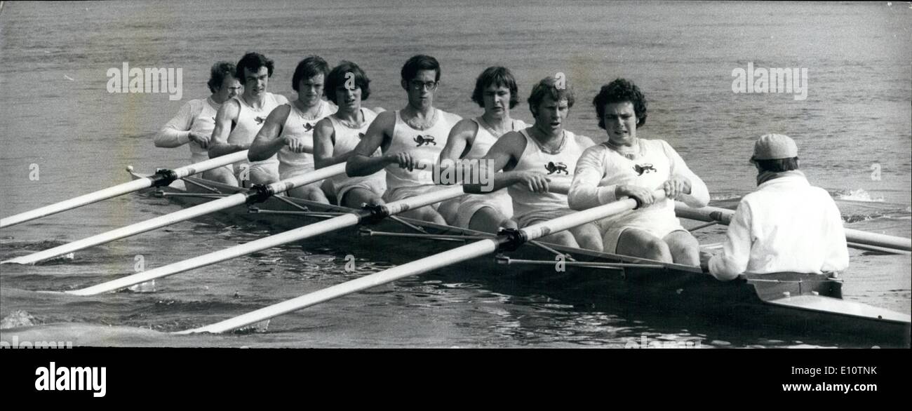 Mar. 26, 1974 - March 26th 1974 Cambridge Boat Race Team out on the ...