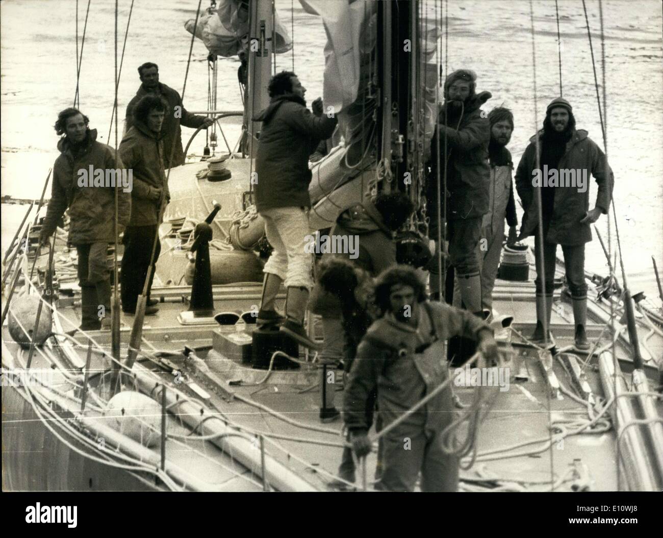 Apr. 24, 1974 - w of the ''Pen-Duick VI'' with Eric Tabarly at the Helm ...