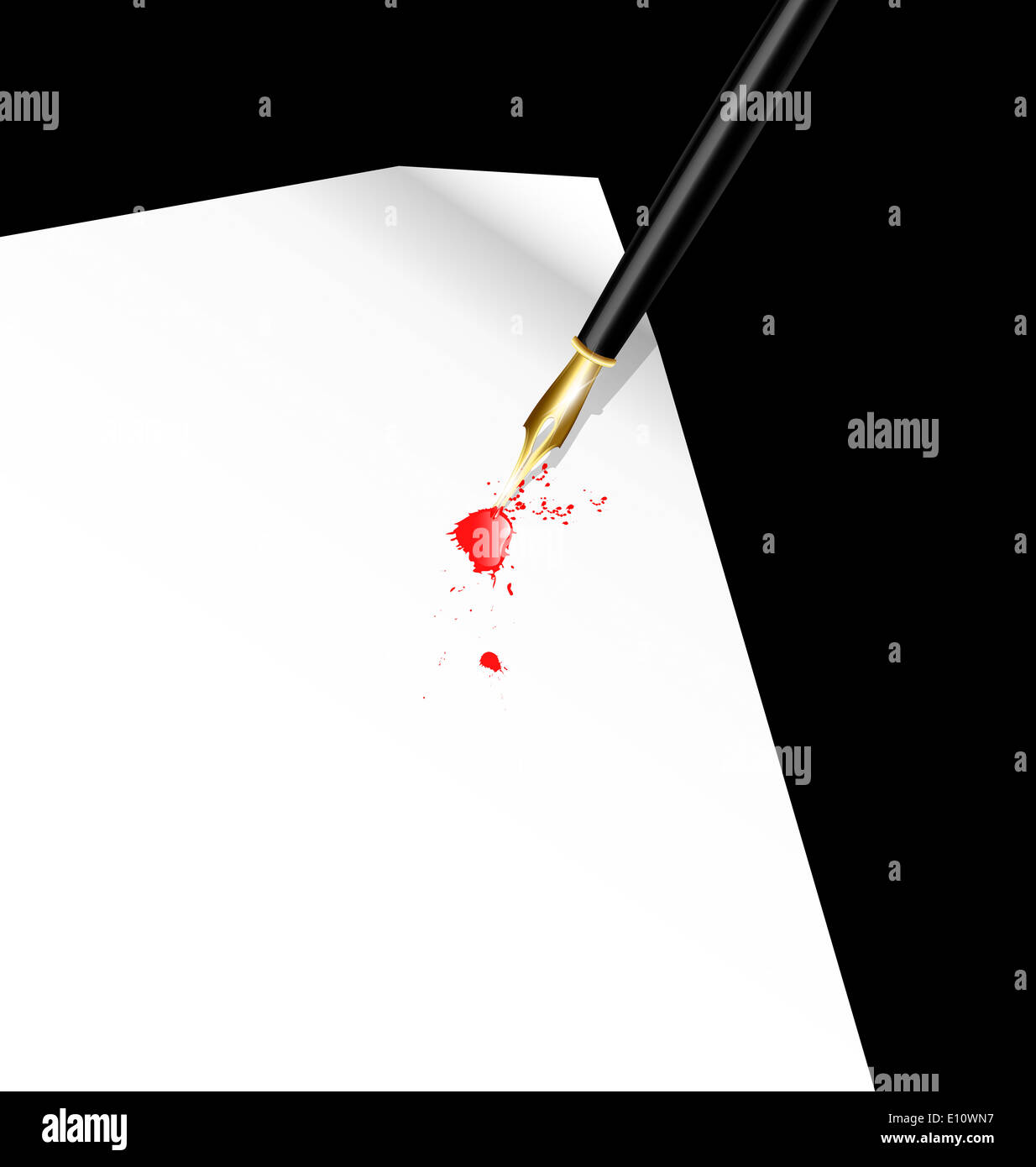 Golden ink pen hi-res stock photography and images - Alamy