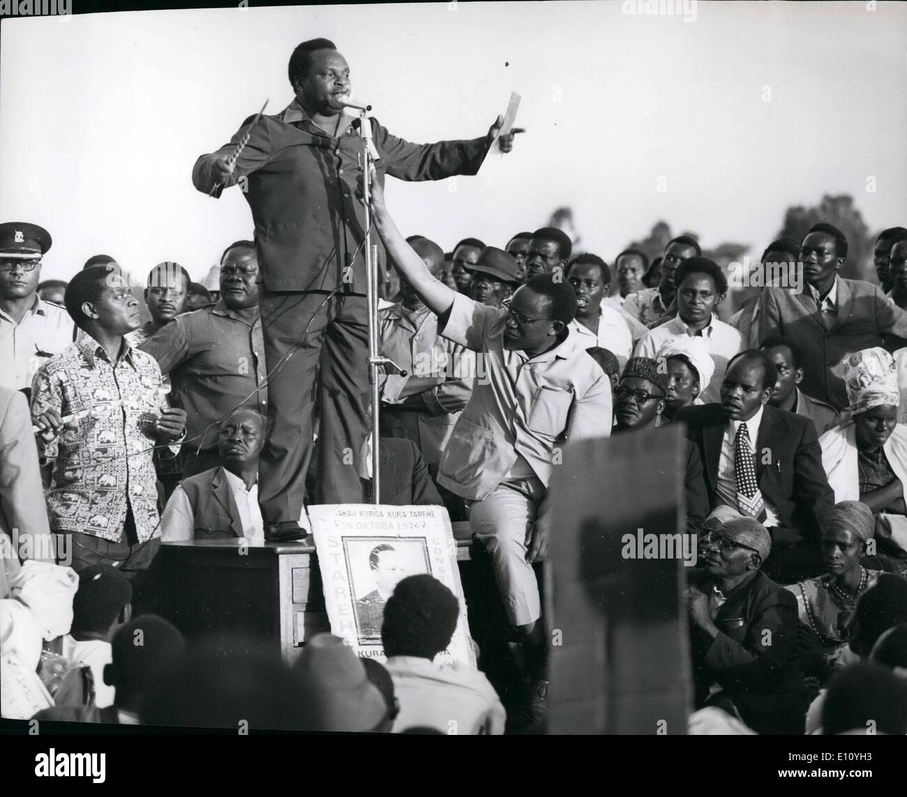 Oct. 10, 1974 - Kenya Elections Mr. Charles Rubia addressing election ...