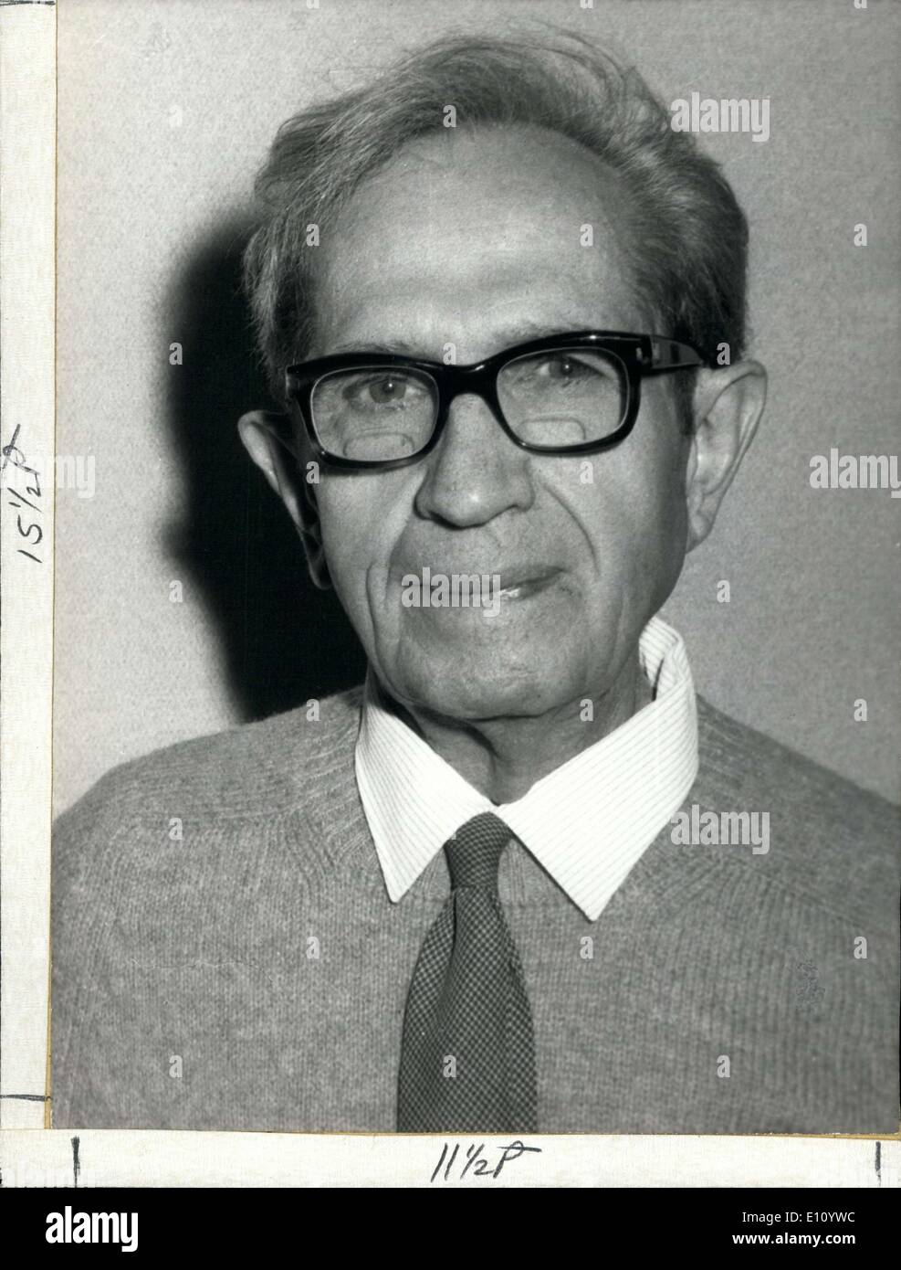 Oct. 11, 1974 - Portrait of Nobel Prize for Medicine Recipient Albert ...