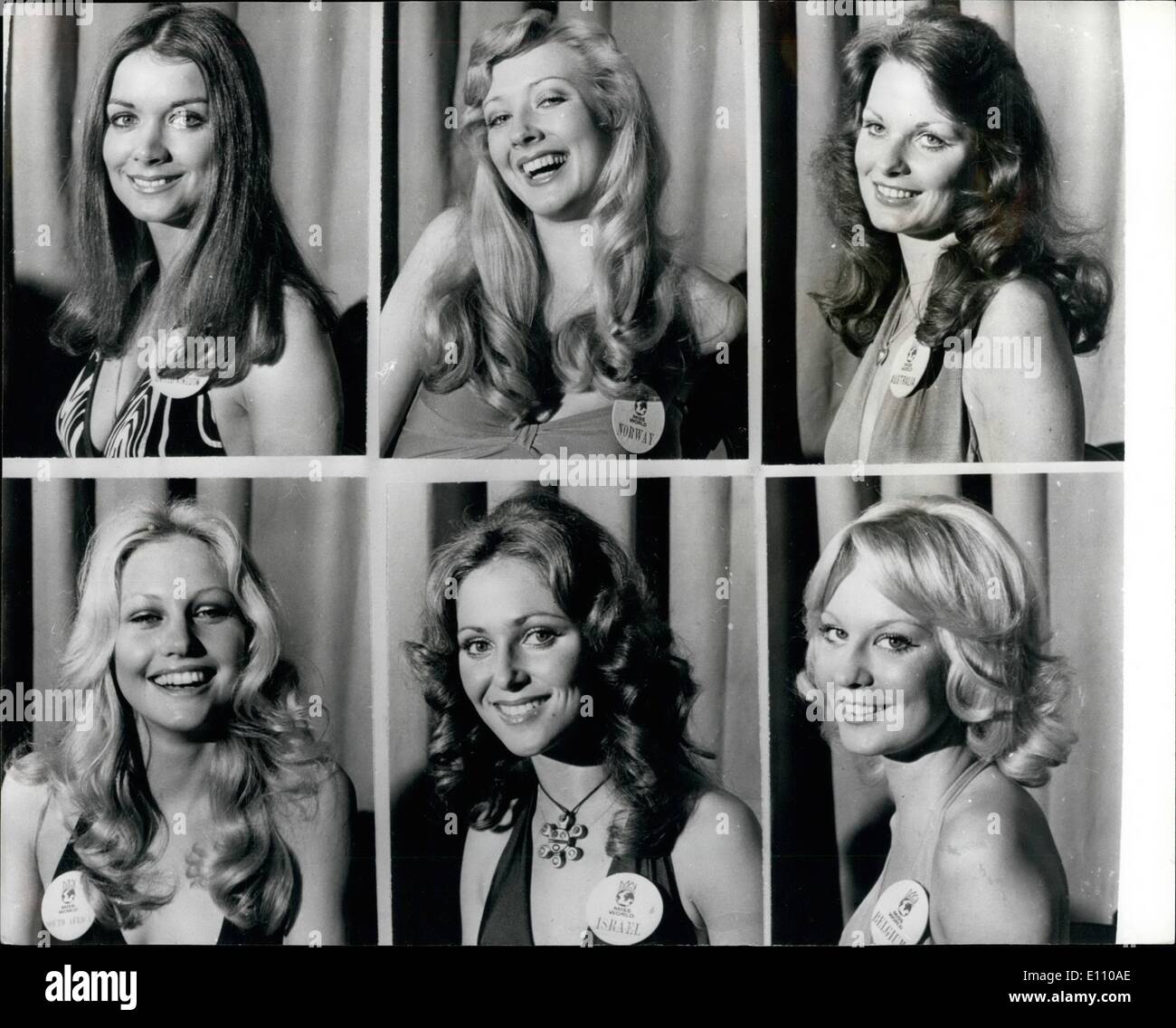 Nov. 11, 1974 - Favourites for the Miss World Contest. Six of the ...