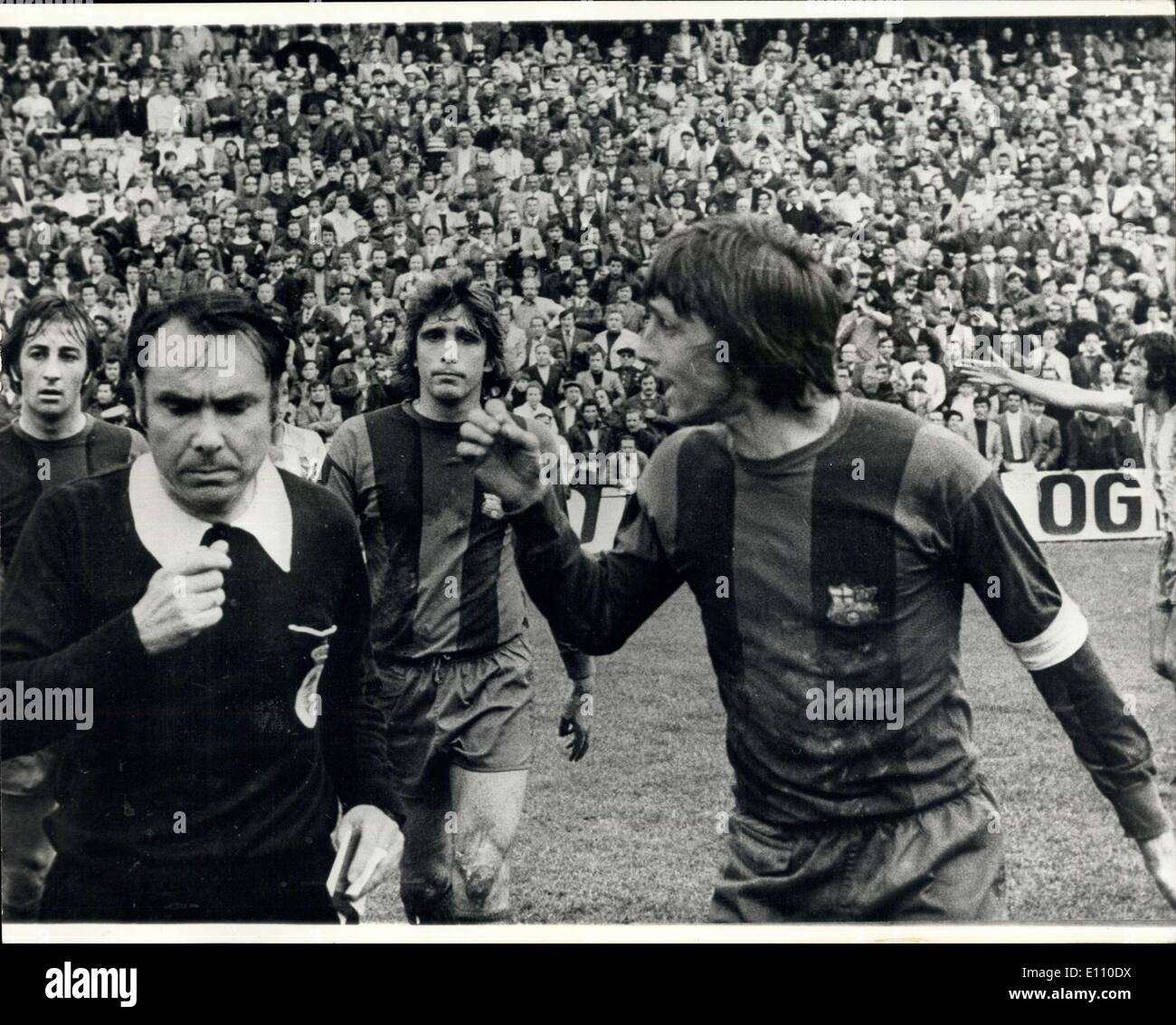 Feb. 13, 1975 - Cruyff Sent Off: Johan Cruyff, the Dutch Soccer star ...