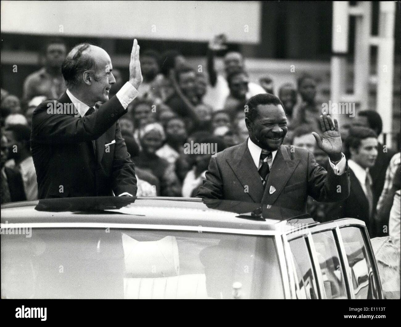 Mar. 06, 1975 - They are in a car riding through Bangui after Giscard d ...