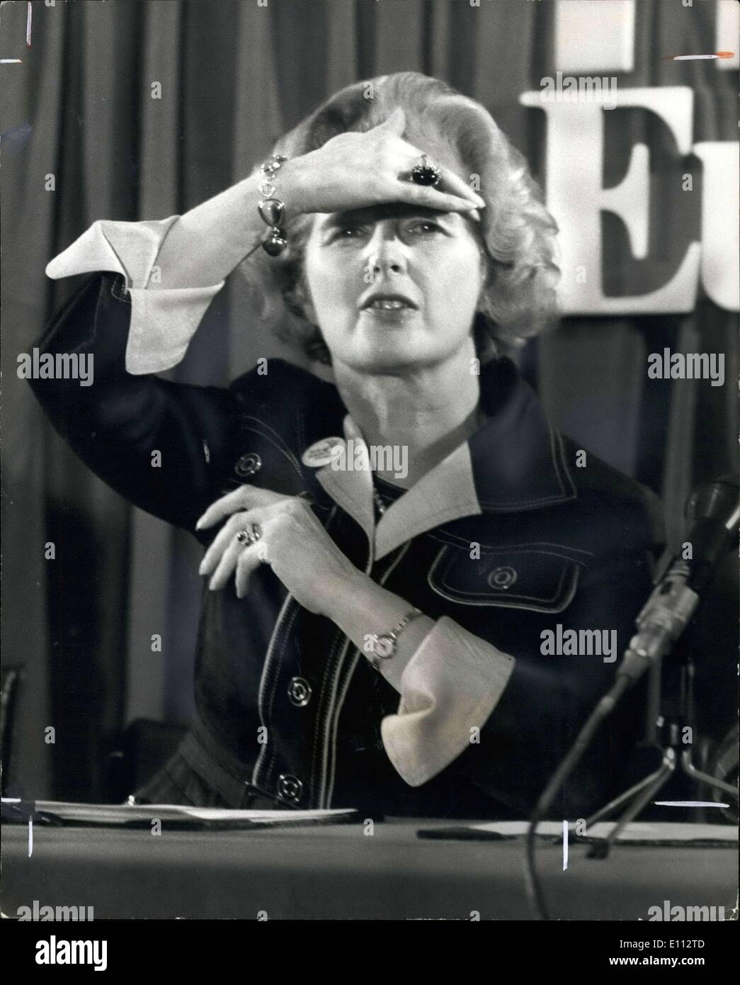 Margaret thatcher at a press conference at conservative central office ...