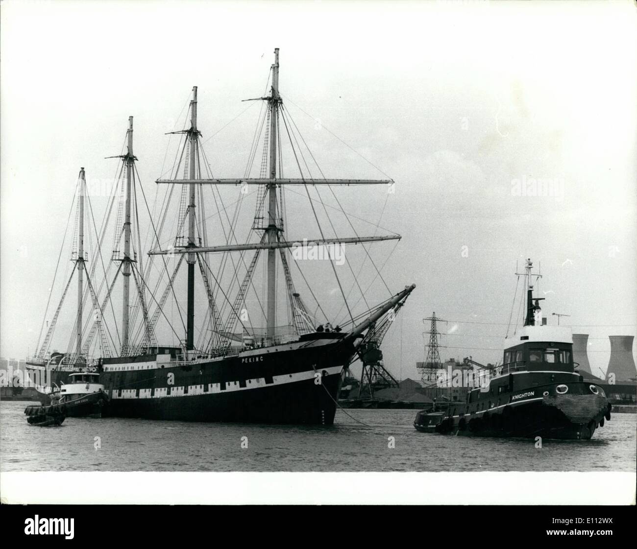 Jun. 06, 1975 - Sailing ship for New York.: The four-masted sailing ...