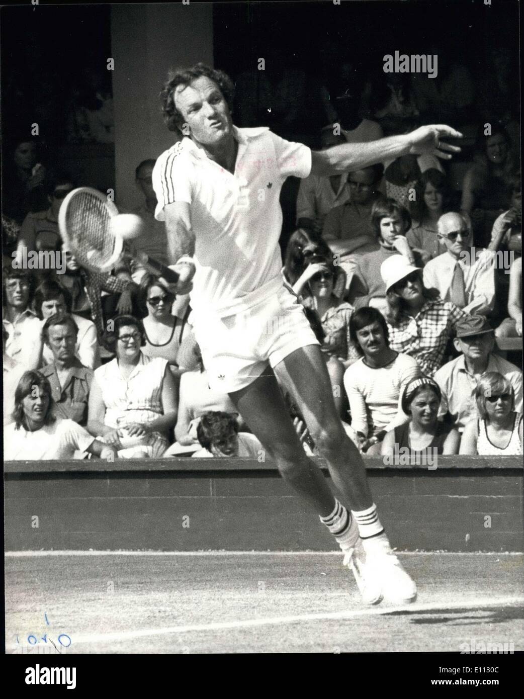 Jul. 01, 1975 - Tokker V T Roche Wimbledon Tennis: Photo shows Tokker ...