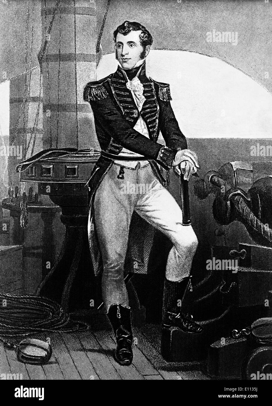 Vintage portrait of Stephen Decatur Jr Stock Photo - Alamy