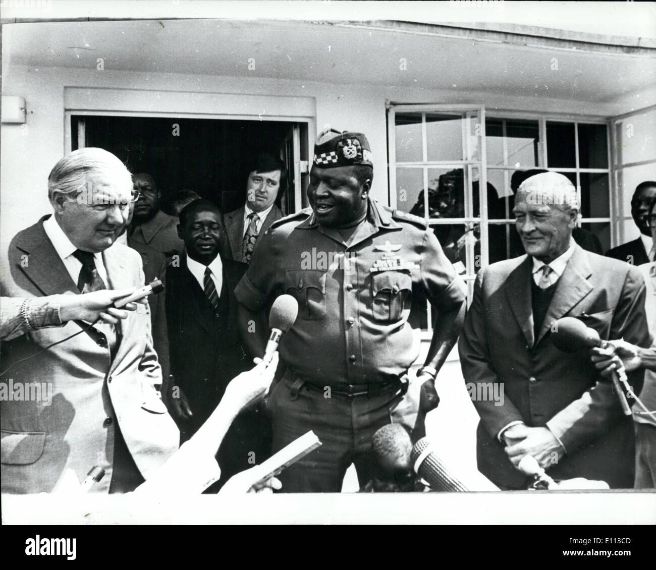 Jul. 07, 1975 - Dennis Willis, President Amin and James Callaghan, in ...