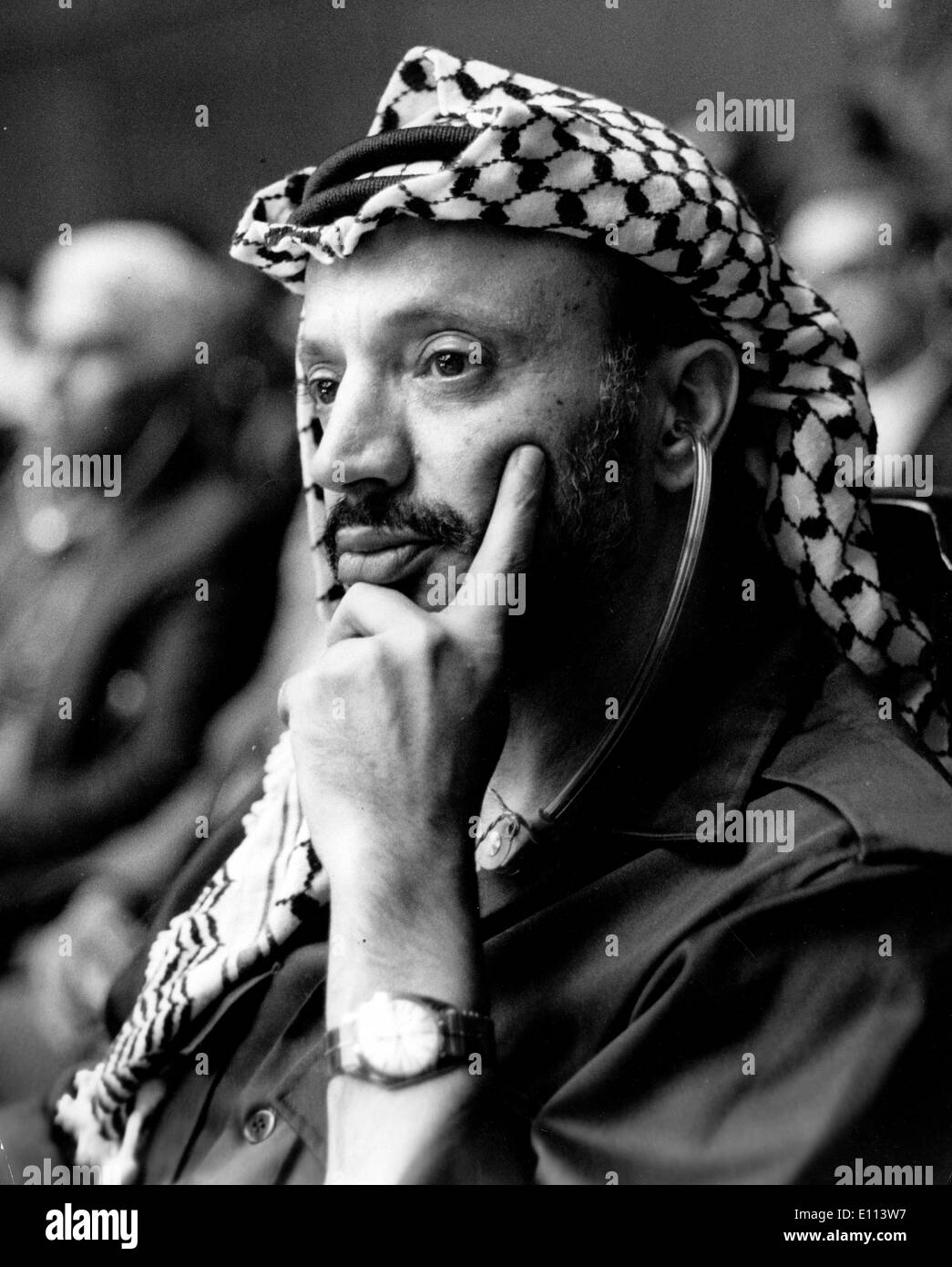 Palestinian Leader Yasser Arafat in conference Stock Photo - Alamy