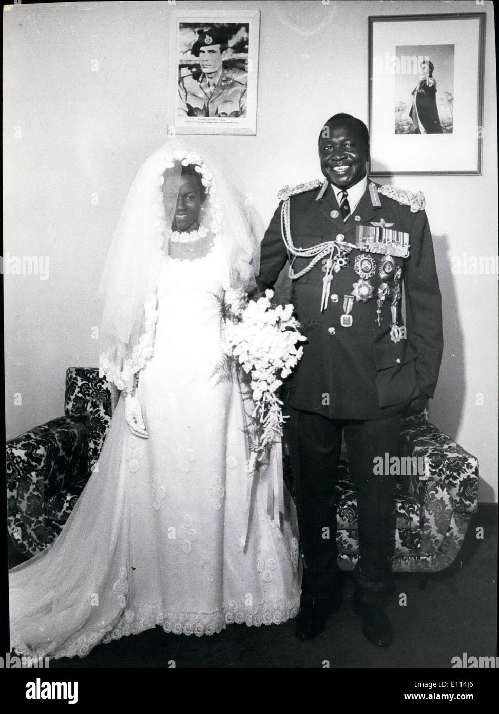 Aug. 08, 1975 - After the ceremony, the beaming Amin and the lovely ...