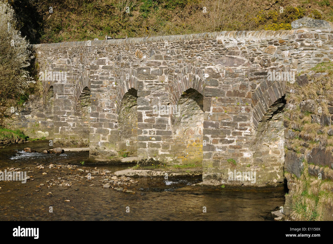 Landacre Bridge over River Barle near Withypool Stock Photo - Alamy