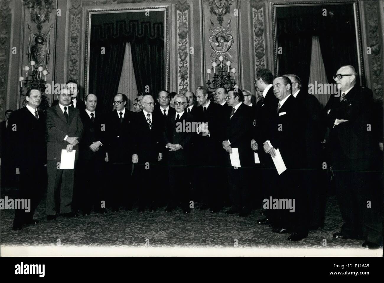 Feb. 02, 1976 - The government head by Prime Minister Aldo Moro posing ...