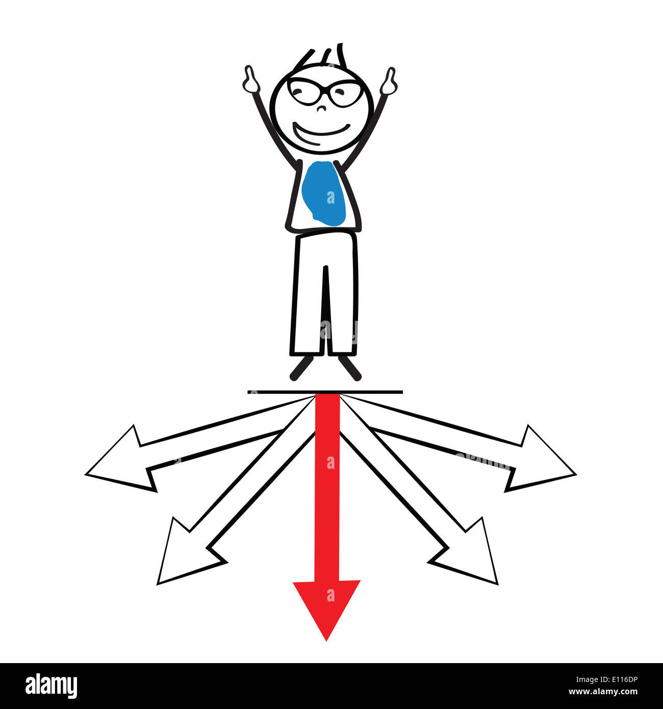 Stick figure man problem Cut Out Stock Images & Pictures - Alamy