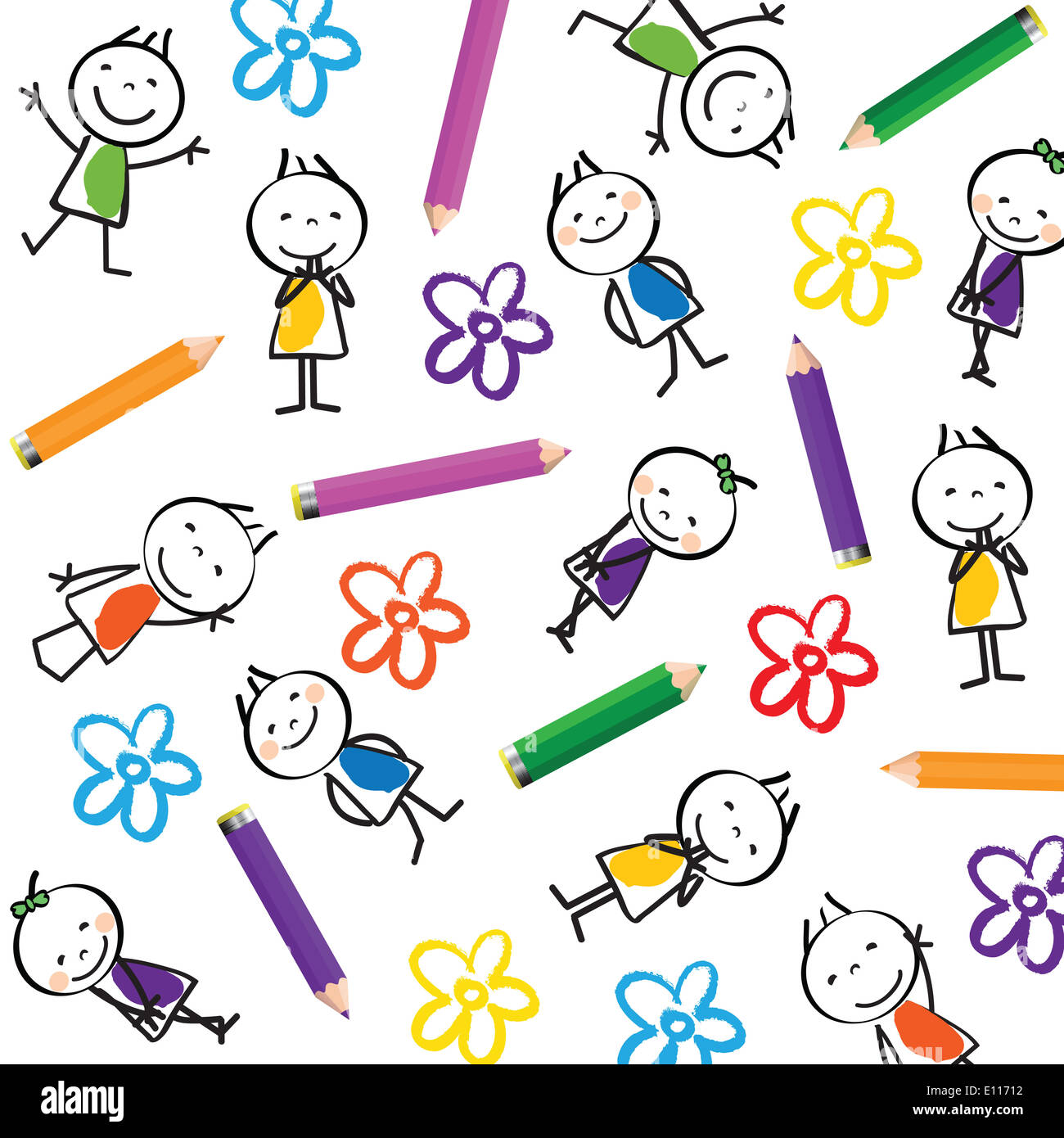 Cartoon kids boy girls children hi-res stock photography and images - Alamy