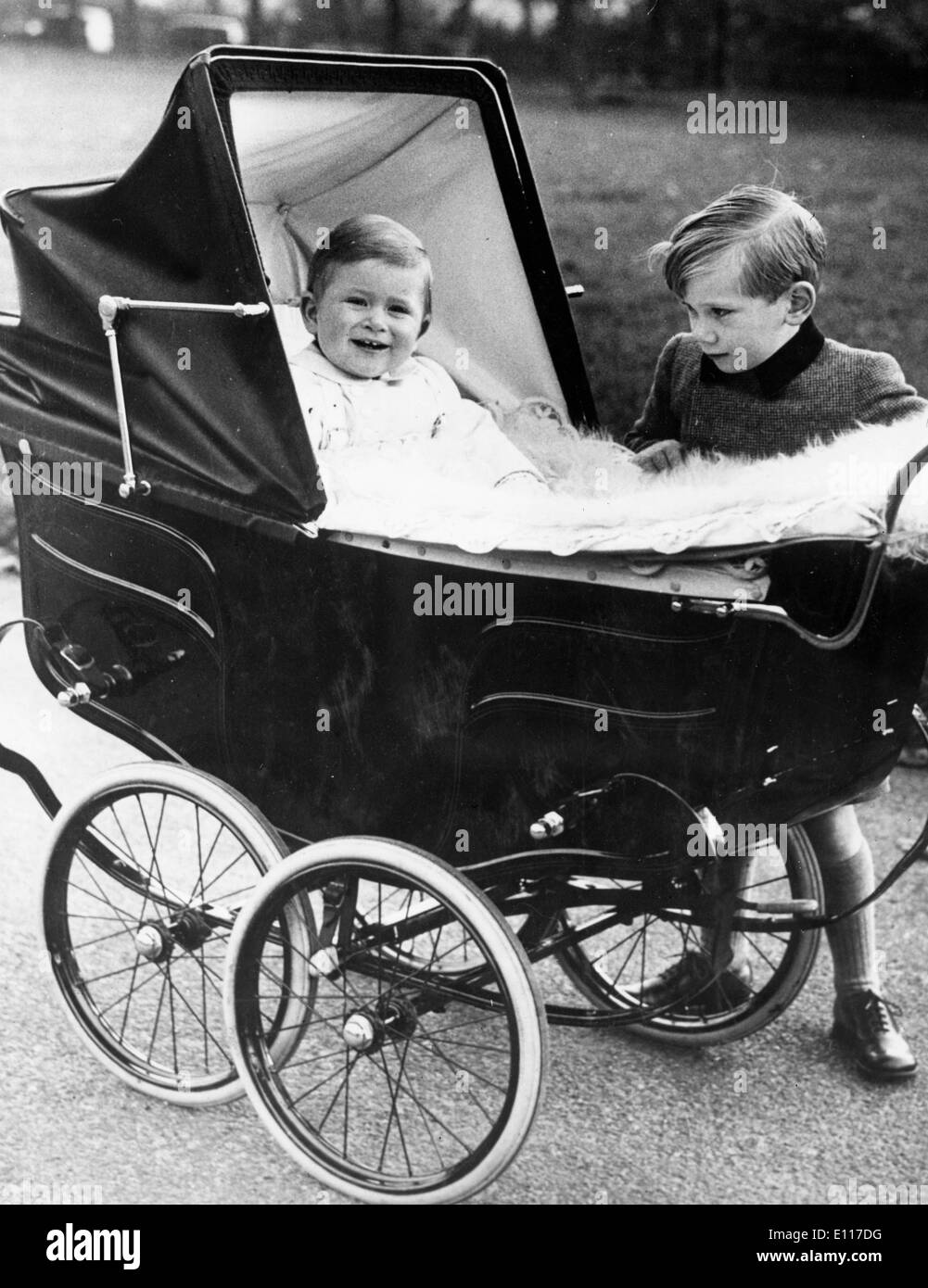 Prince Charles as a baby in buggy Stock Photo - Alamy