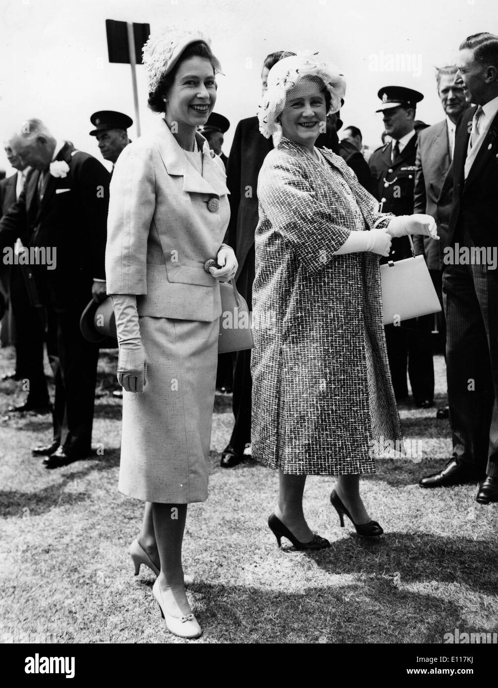 Queen Elizabeth II with Queen Mother Stock Photo - Alamy