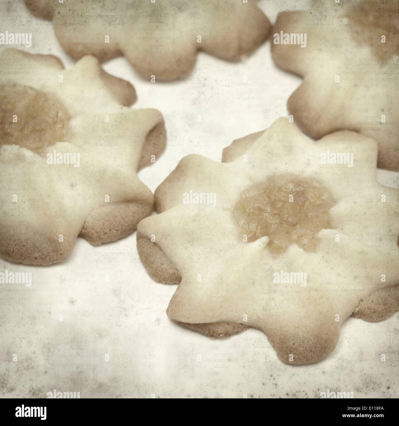 textured old paper background with shortbread biscuits Stock Photo - Alamy