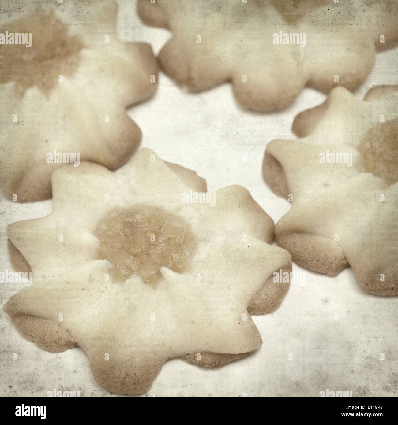 textured old paper background with shortbread biscuits Stock Photo - Alamy