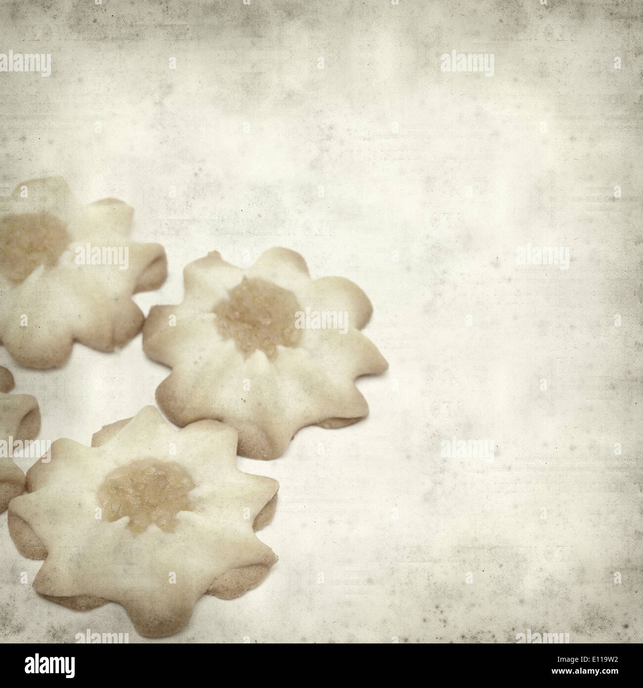 textured old paper background with shortbread biscuits Stock Photo - Alamy