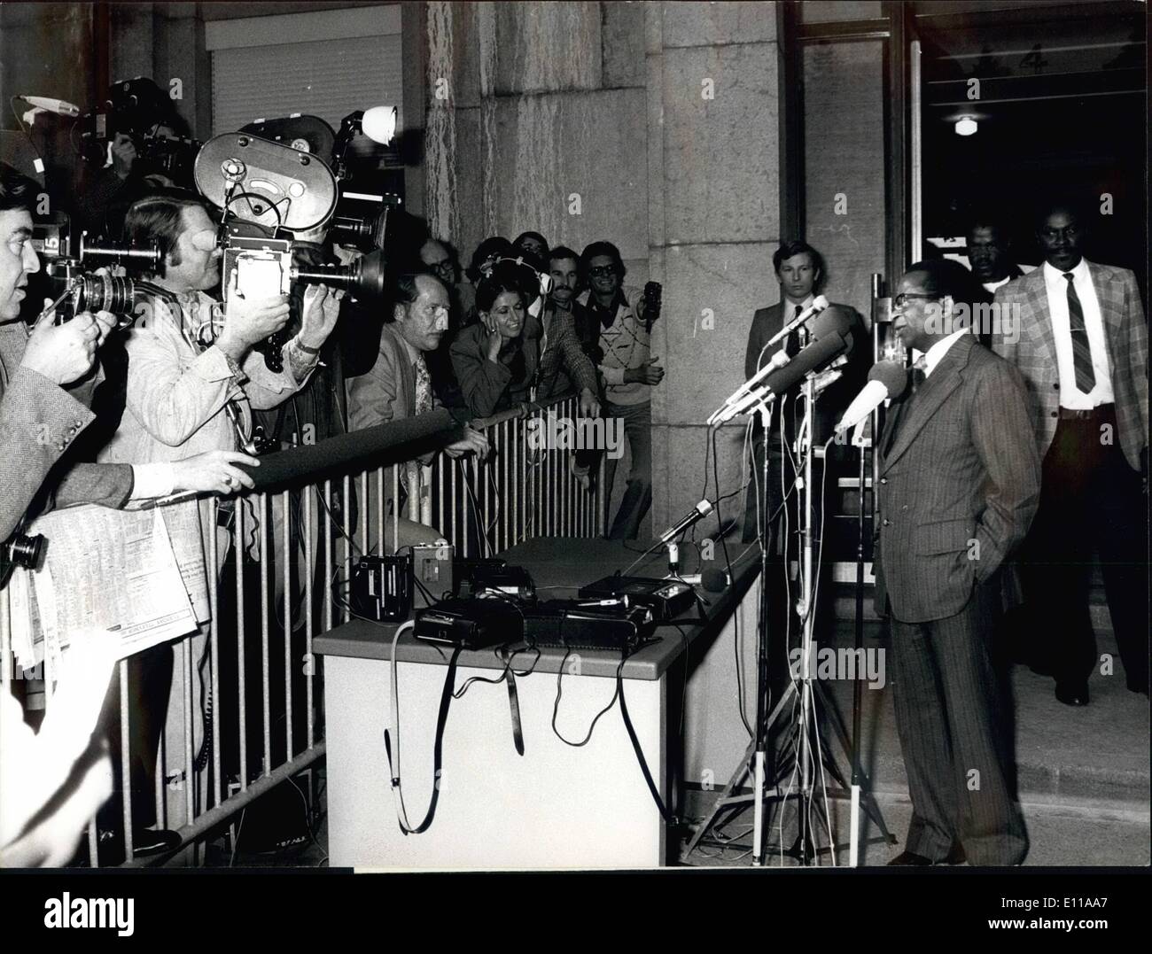 Oct. 10, 1976 - Geneva Conference on Rhodesia OPS: Abel Muzorewa (right ...