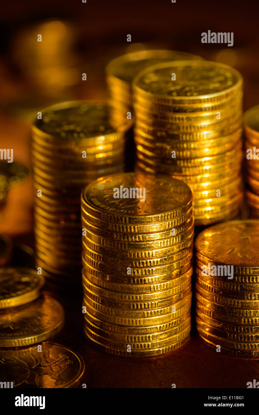 Gold coins stack hi-res stock photography and images - Alamy