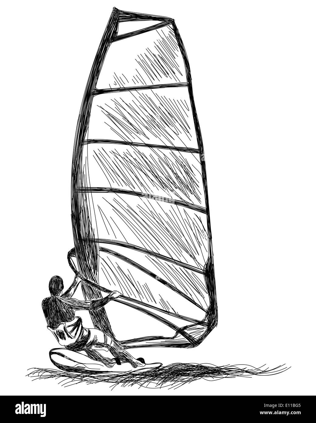 Vector drawing windsurfer hi-res stock photography and images - Alamy