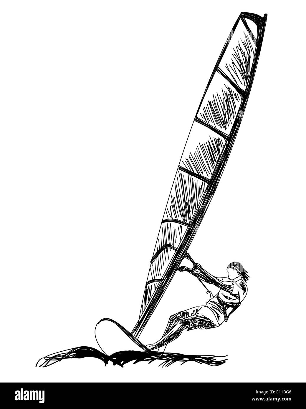 Vector drawing windsurfer hi-res stock photography and images - Alamy