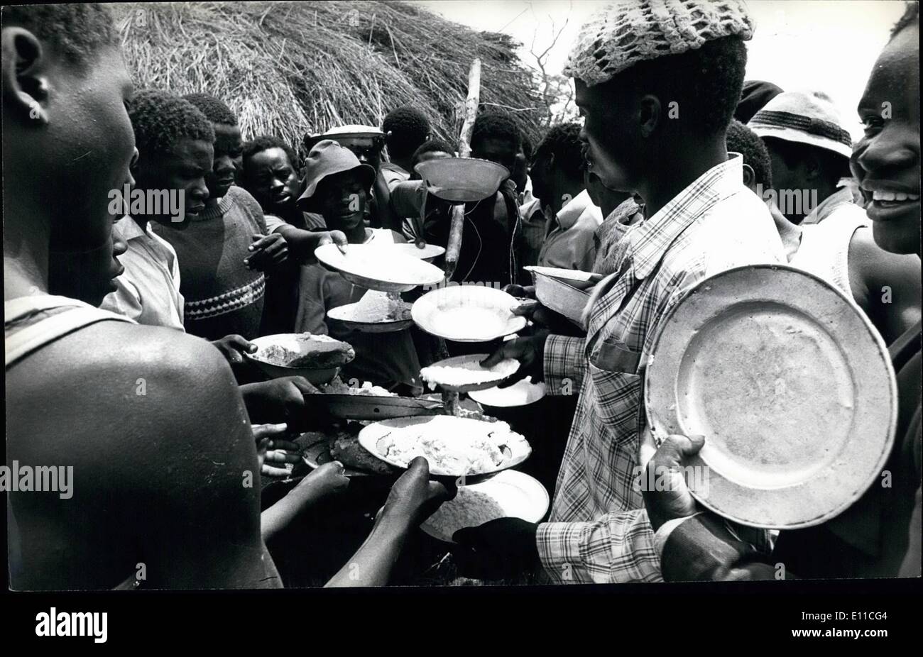 Jan. 01, 1977 - Rhodesian refugees have their lunch in camp in ...