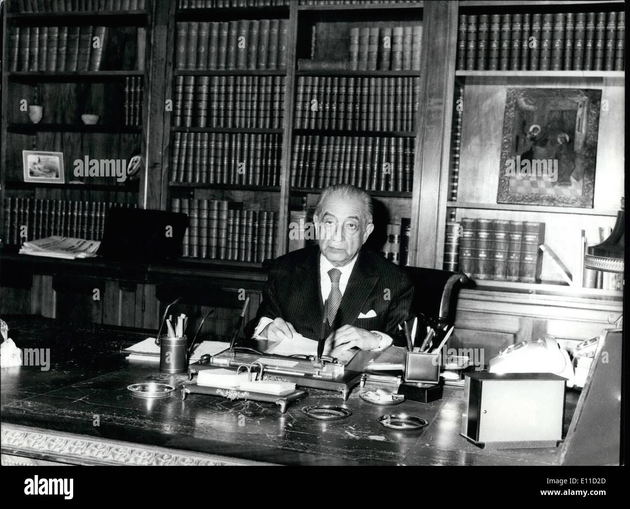 Apr. 04, 1977 - The President of Greece Tsatsos in the former Athens ...